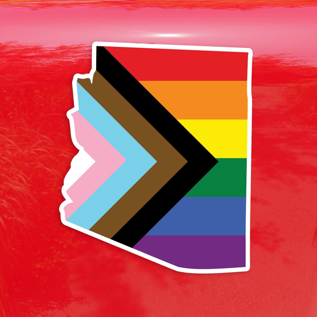 Arizona State Shape Progress Pride Flag LGBTQ POC Transgender Flag ...