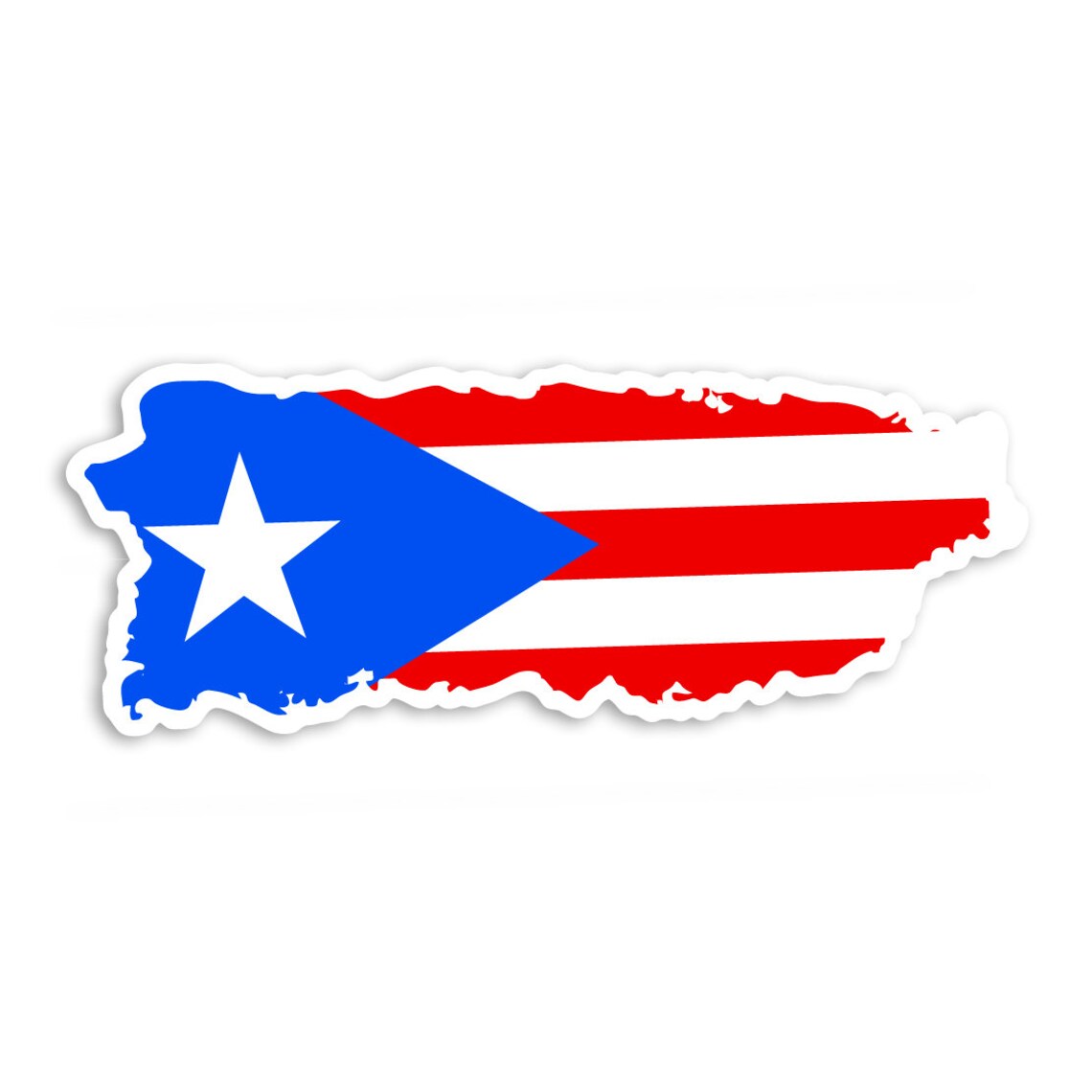 Puerto Rican Flag Island Shape Vibrant Color Vinyl Decal | Etsy