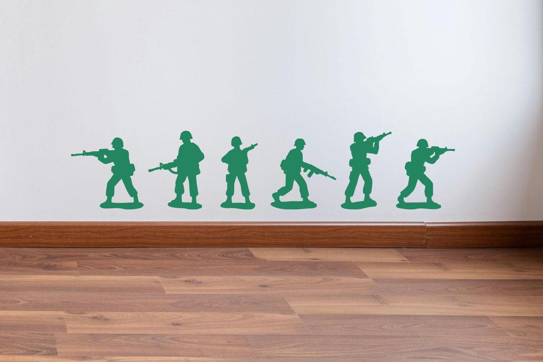 Green Toy Soldiers Baseboard Wall Decal Set – Classic Design for Kids ...