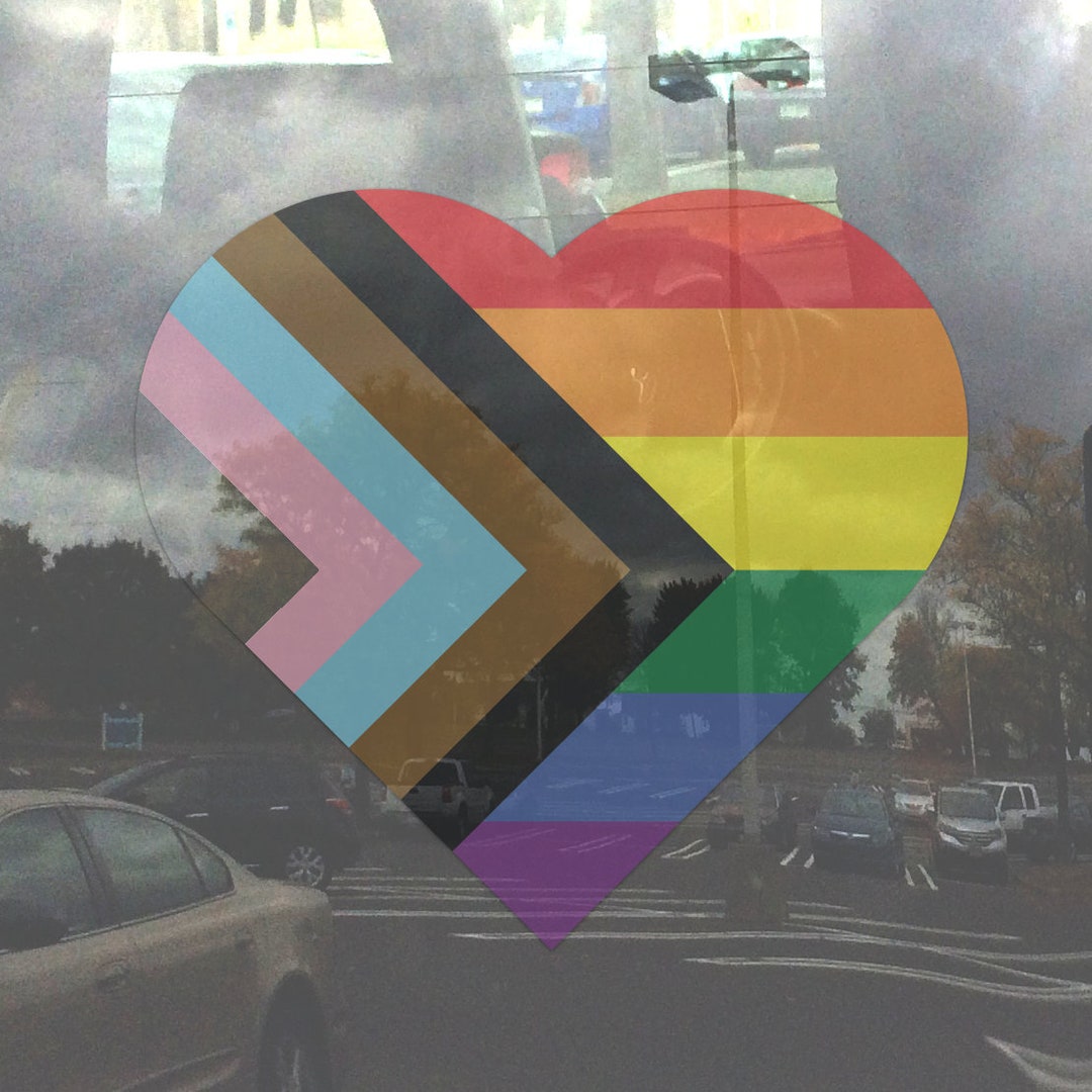 Heart Progress Pride Flag LGBTQ POC Transgender Flag - Semi-transparent ...