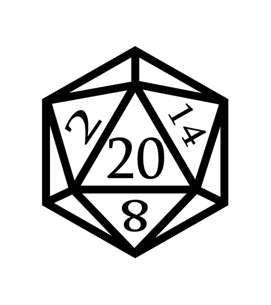 D20 Dice Art Natural 20 Nat 20 Tabletop RPG Die - Vinyl Decal Sticker ...