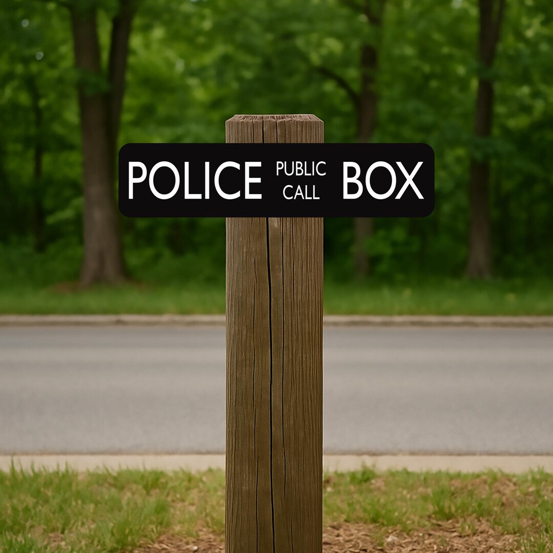 Police Telephone Box Sign – 4x17 Inch Aluminum Public Call Box Door ...