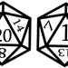 D20 Dice Art Set Natural 20 and Critical Failure 1 - Vinyl Decal ...