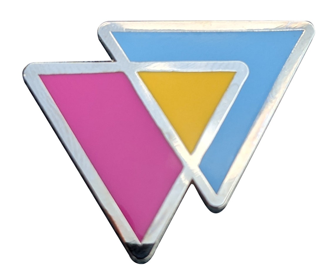 Pansexual Flag Triangles Pink Yellow and Blue Enamel Pin for | Etsy