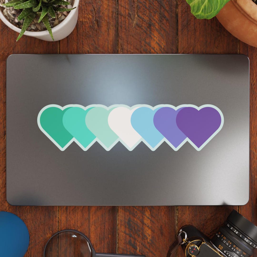 Gay Male MLM Flag Hearts Vinyl Decal Sticker – Subtle Pride Gift for ...