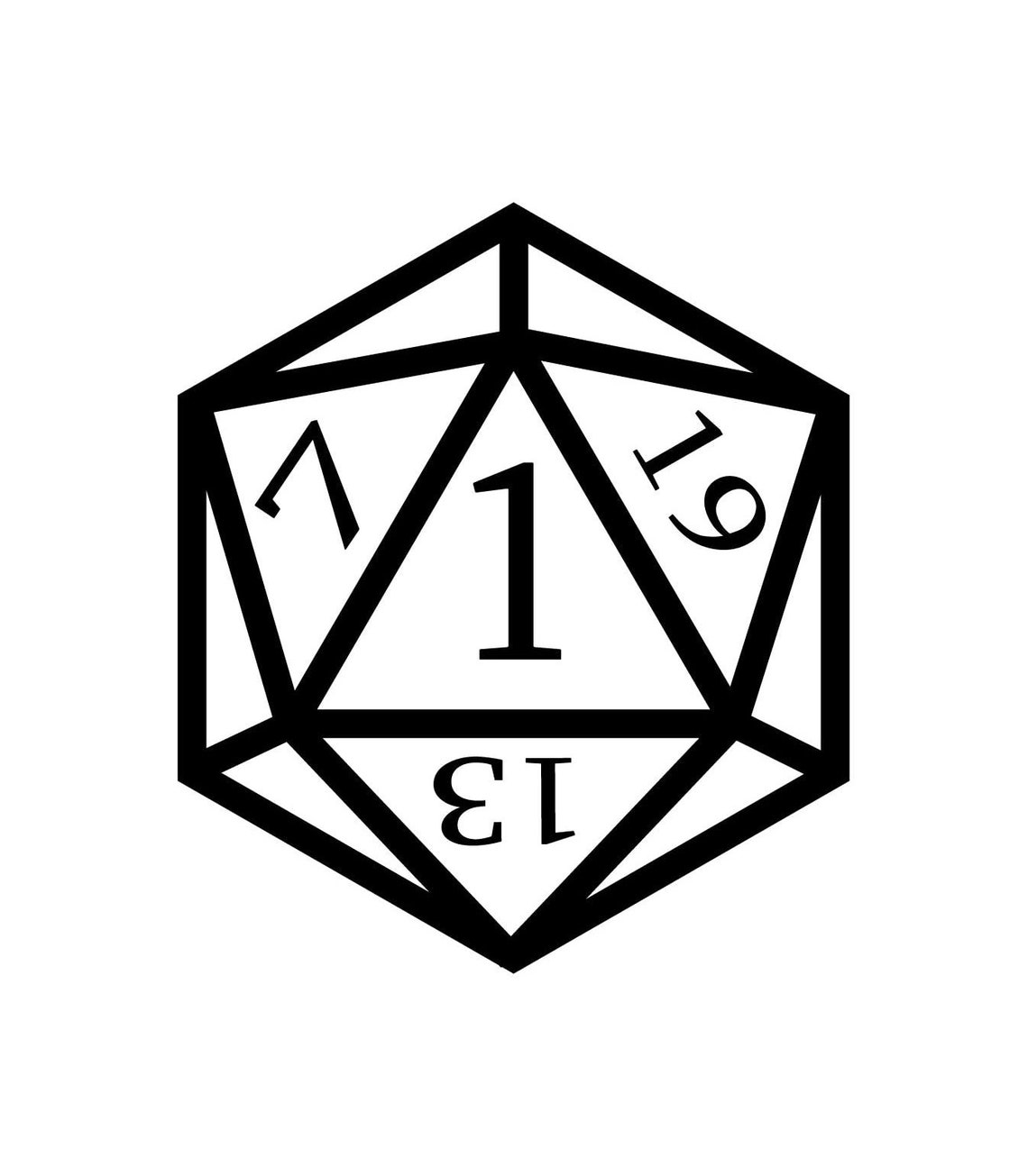 D20 Dice Art Critical Failure Rolled a 1 Crit Tabletop RPG Die - Vinyl ...