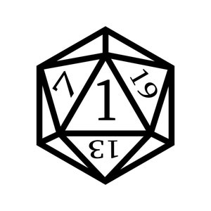 D20 Dice Art Critical Failure Rolled a 1 Crit Tabletop RPG Die - Vinyl ...