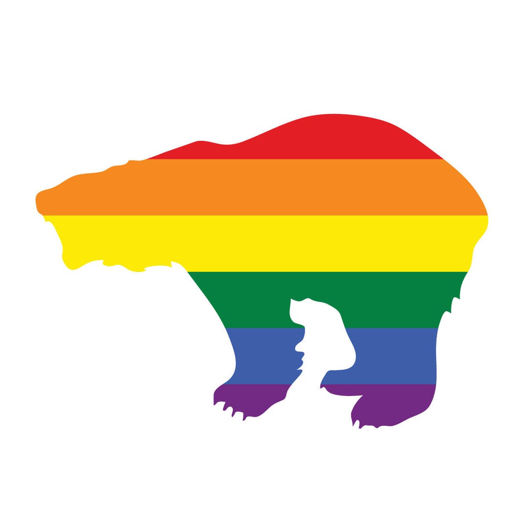 Bear Pride Rainbow Flag - LGBT Rights Gay Lesbian Bi Transgender Unity ...