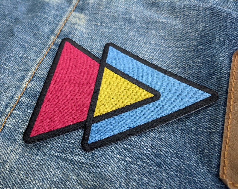 Pansexual Flag Pan Triangles Pink Yellow and Blue - 4 Inch Iron-on ...