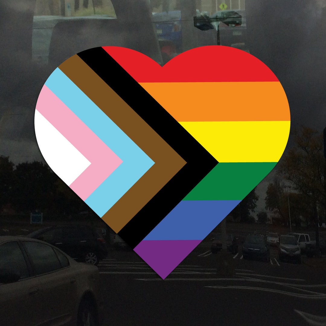 Heart Progress Pride Flag LGBTQ POC Transgender Flag Vibrant Color ...