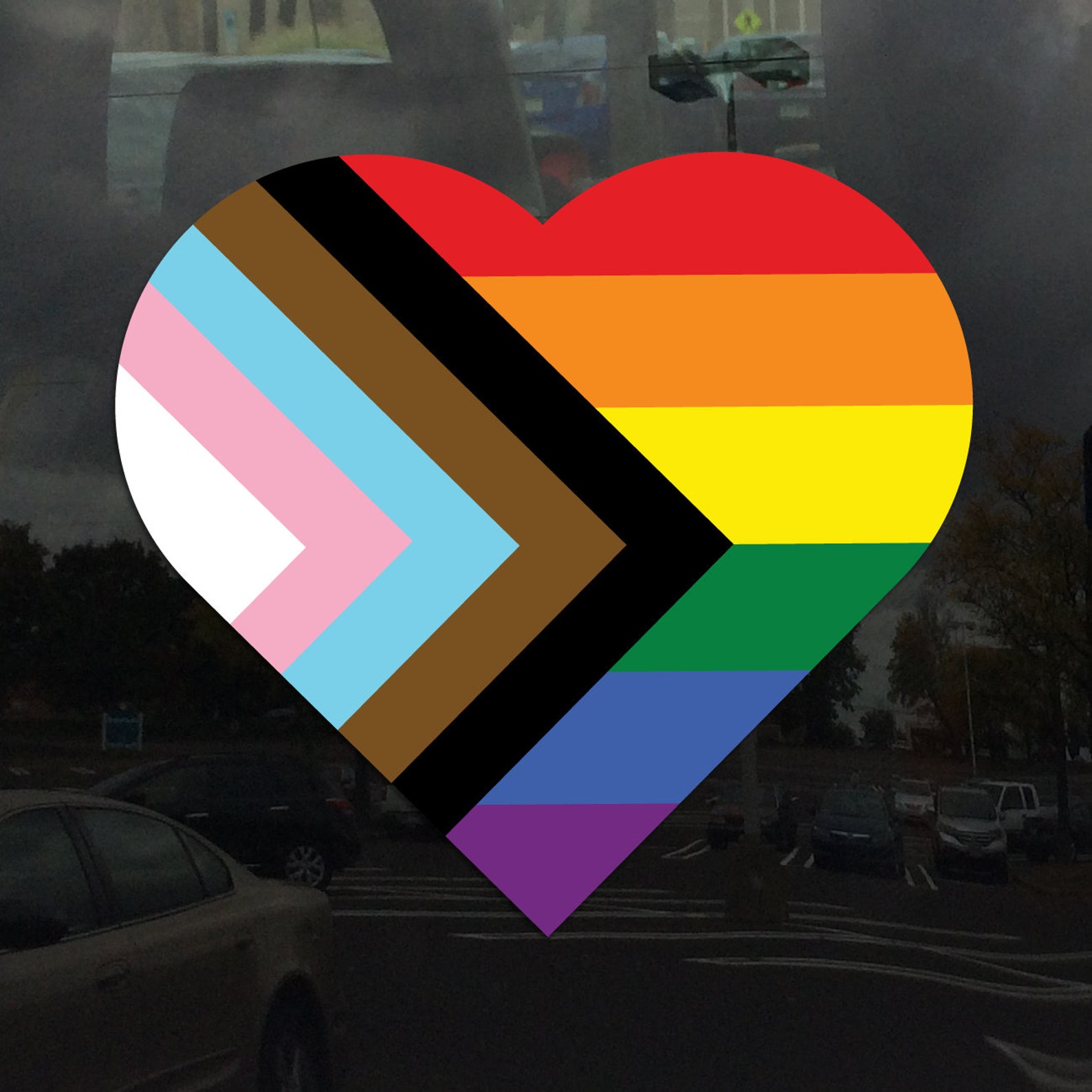 Buy Heart Progress Pride Flag LGBTQ POC Transgender Flag Vibrant Color ...