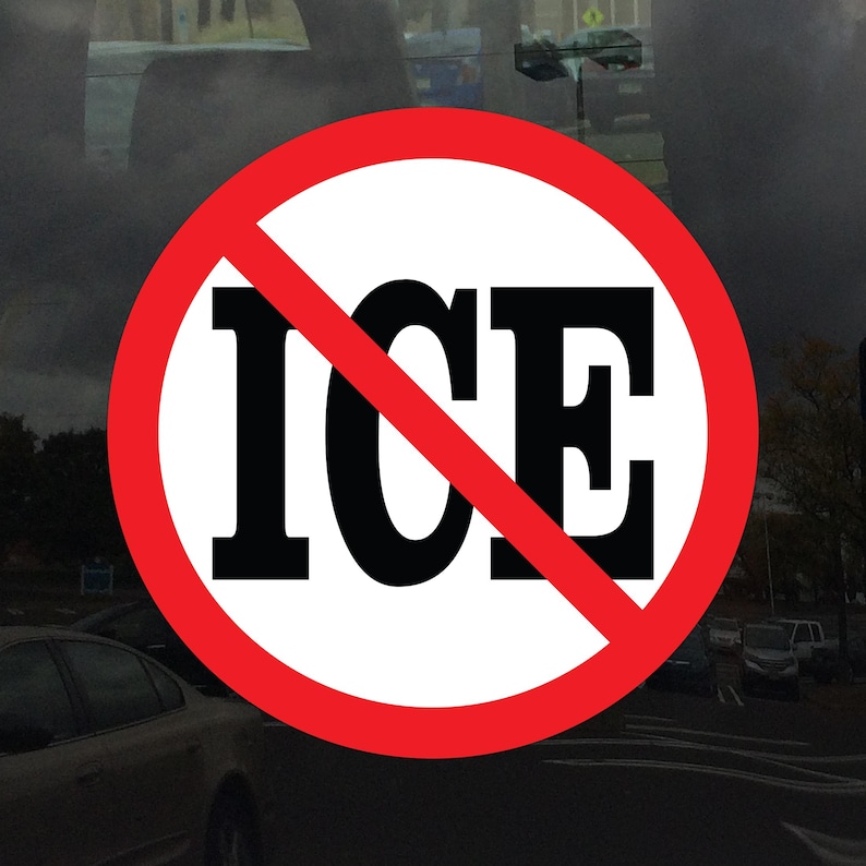 No ICE Protest Window Cling – Vibrant Color Static Cling for Indoor and ...