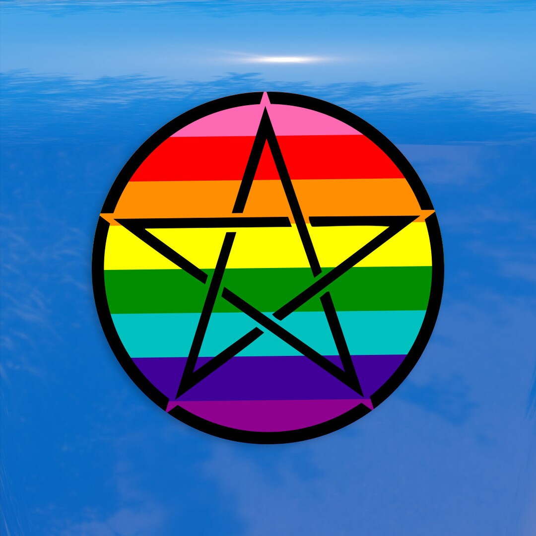Upright Pentagram Classic Rainbow Pride Flag LGBTQ Flag - Vibrant Color ...