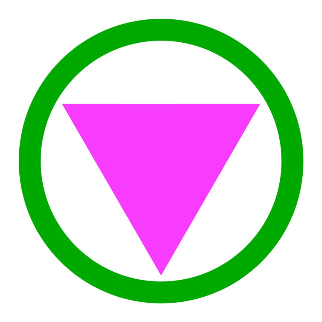 Safe Zone - Straight Ally Pink Triangle Green Circle - GSA Gay Straight ...