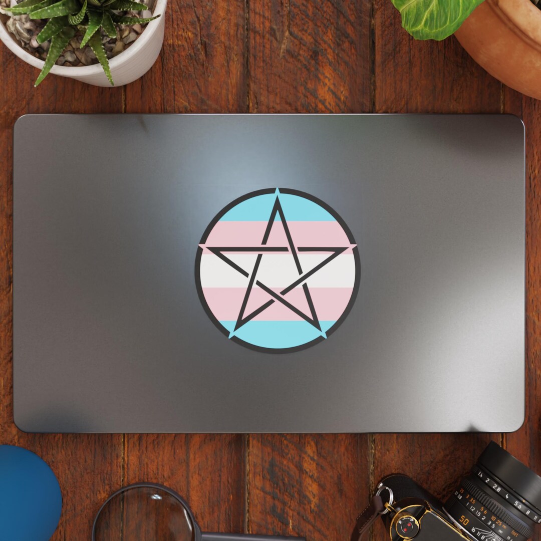 Upright Pentagram Transgender Pride Flag Vinyl Decal Sticker – Vibrant ...