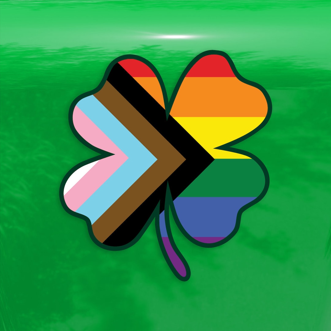 Four Leaf Clover Progress Pride Flag LGBTQ POC Transgender Flag ...