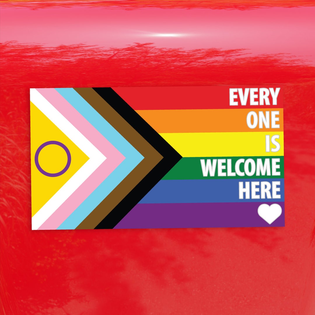 Intersex Progress Pride Flag Every One is Welcome Here Pride Flag LGBTQ POC Transgender Flag ...