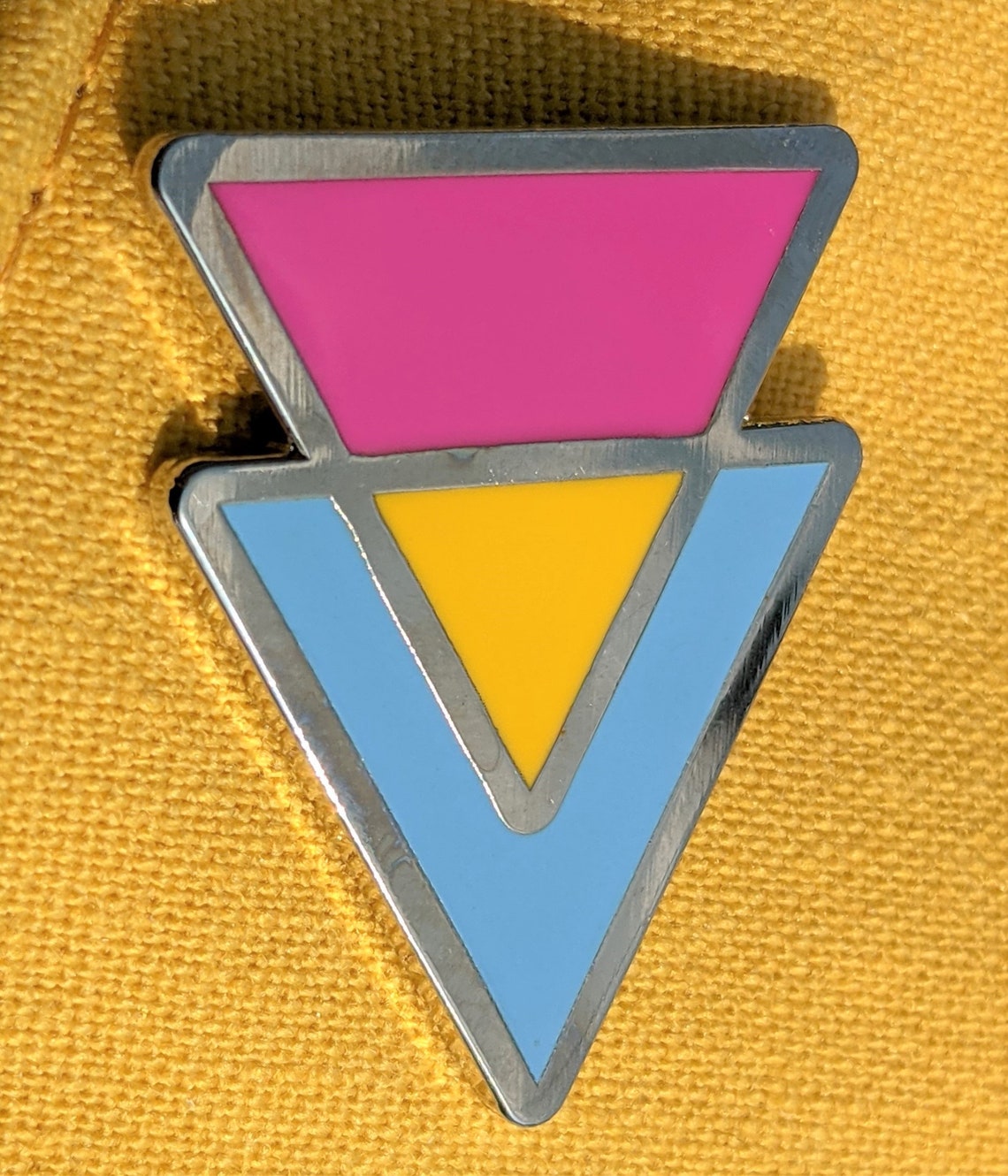 Pansexual Flag Triangles Pink Yellow and Blue Enamel Pin for | Etsy