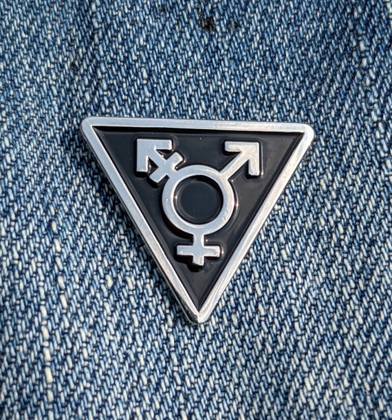 Transgender Symbol Triangle Badge Black and Silver 1 Inch - Etsy