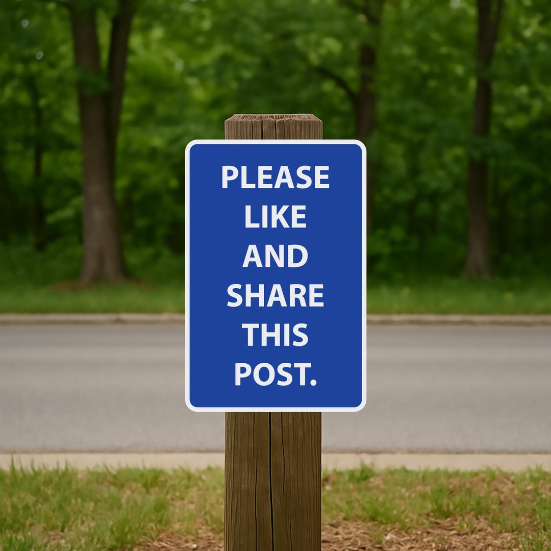 Please Like and Share This Post Sign - Meme Sign - 15 Inches Tall by 10 ...