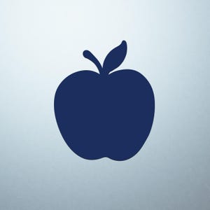 Dark Blue Apple Shaped Logo Cover Decal – Vinyl Sticker for Laptops ...