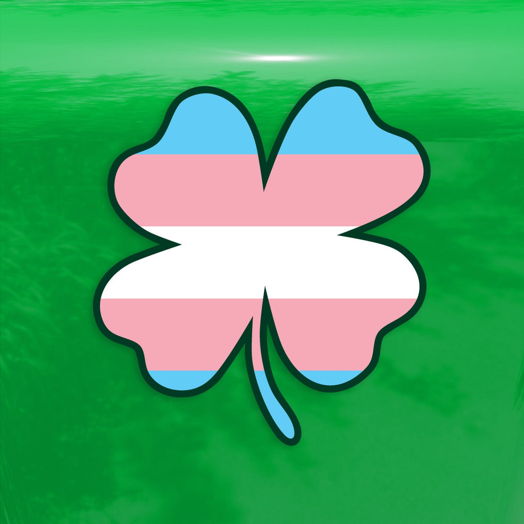 Buy Four Leaf Clover Transgender Flag LGBTQ Vibrant Color Vinyl Decal ...
