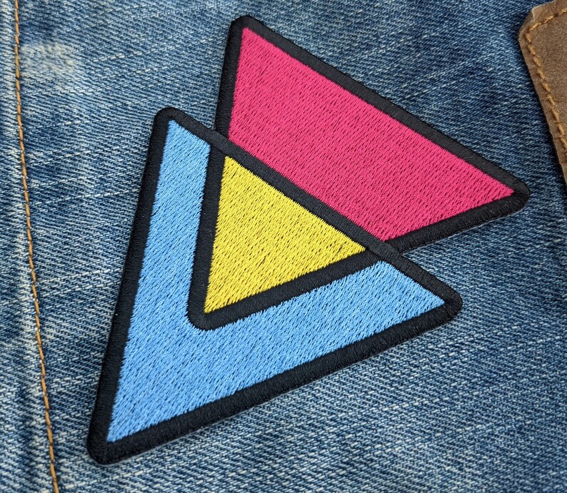 Pansexual Flag Pan Triangles Pink Yellow and Blue - 4 Inch Iron-on ...