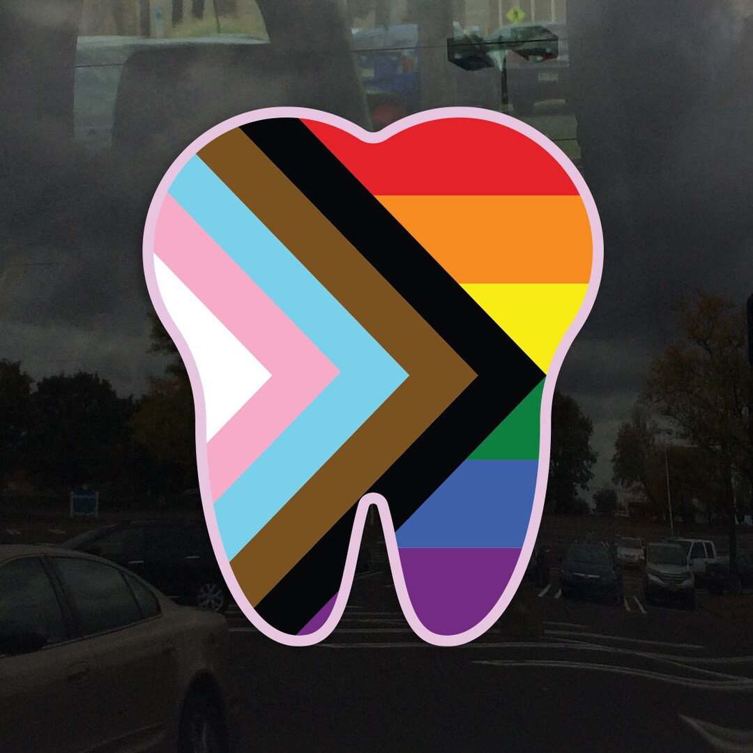 Tooth Shaped Progress Pride Flag LGBTQ POC Flag for Dental Office ...