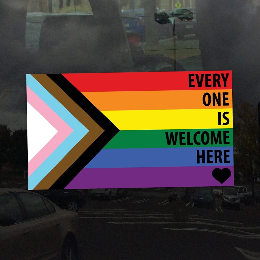 Every One is Welcome Here Progress Pride Flag LGBTQ POC Transgender ...