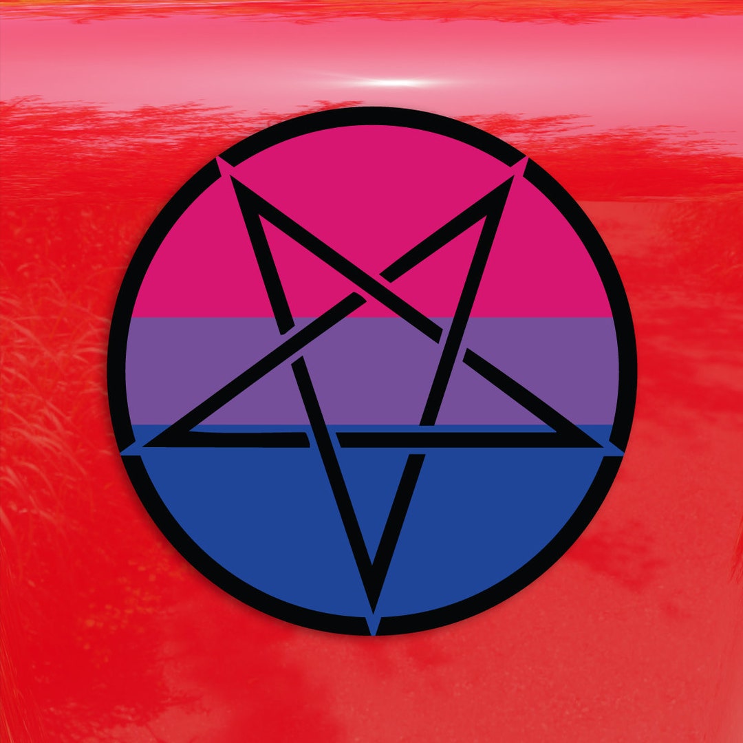 Inverted Pentagram Bisexual Pride Flag LGBTQ Flag - Vibrant Color Vinyl ...