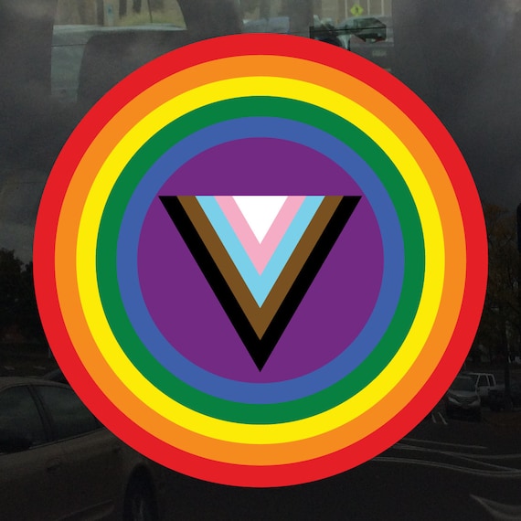 Circle Progressive Pride Flag Trans POC Triangle Vibrant | Etsy