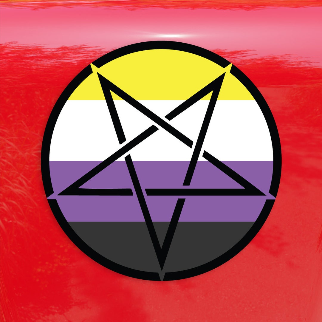 Inverted Pentagram Non Binary Pride Flag LGBTQ Flag - Vibrant Color ...