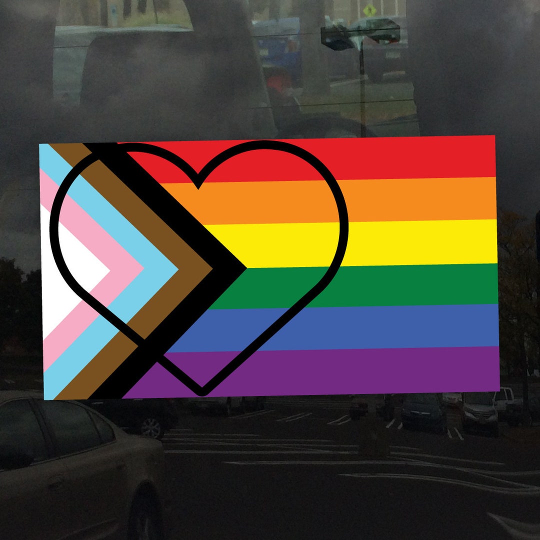 Rectangle Heart Progress Pride Flag LGBTQ POC Transgender Flag ...