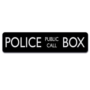Police Telephone Box Sign – 4x17 Inch Aluminum Public Call Box Door ...