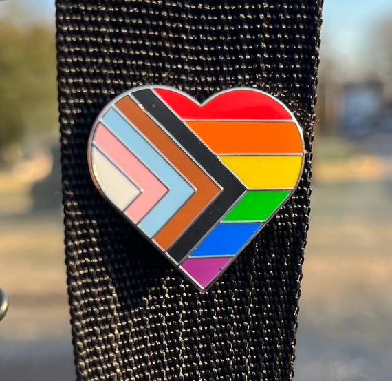 Heart Progress Pride Flag LGBTQ POC Transgender Flag Enamel - Etsy