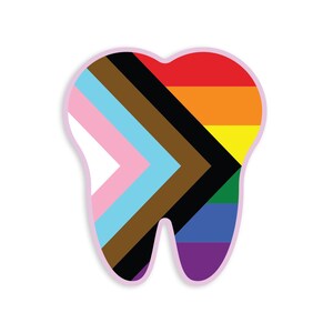 Tooth Shaped Progress Pride Flag LGBTQ POC Flag for Dental Office ...