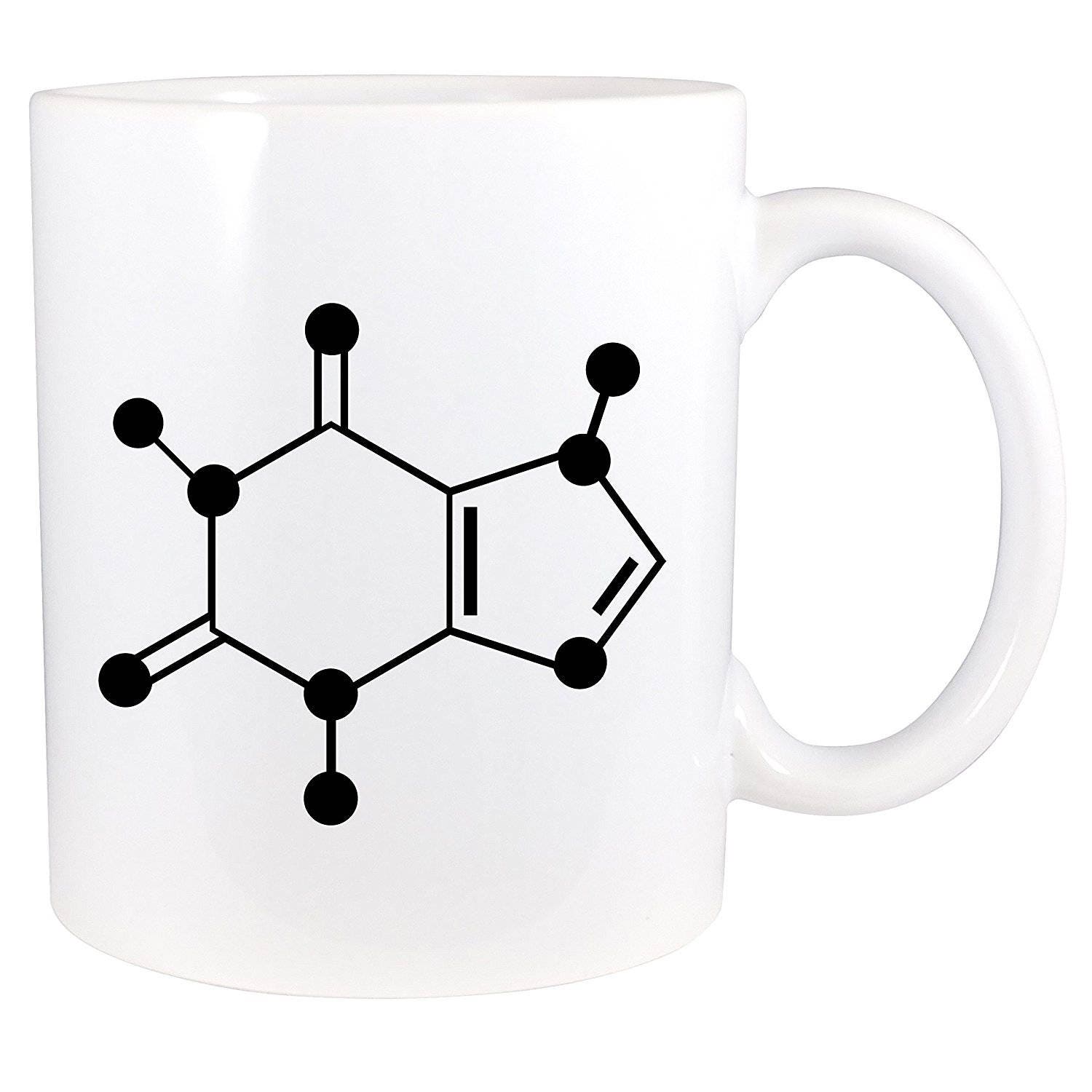 Caffeine Molecule Skeletal Diagram 11 Ounce Ceramic Coffee Mug Teacup