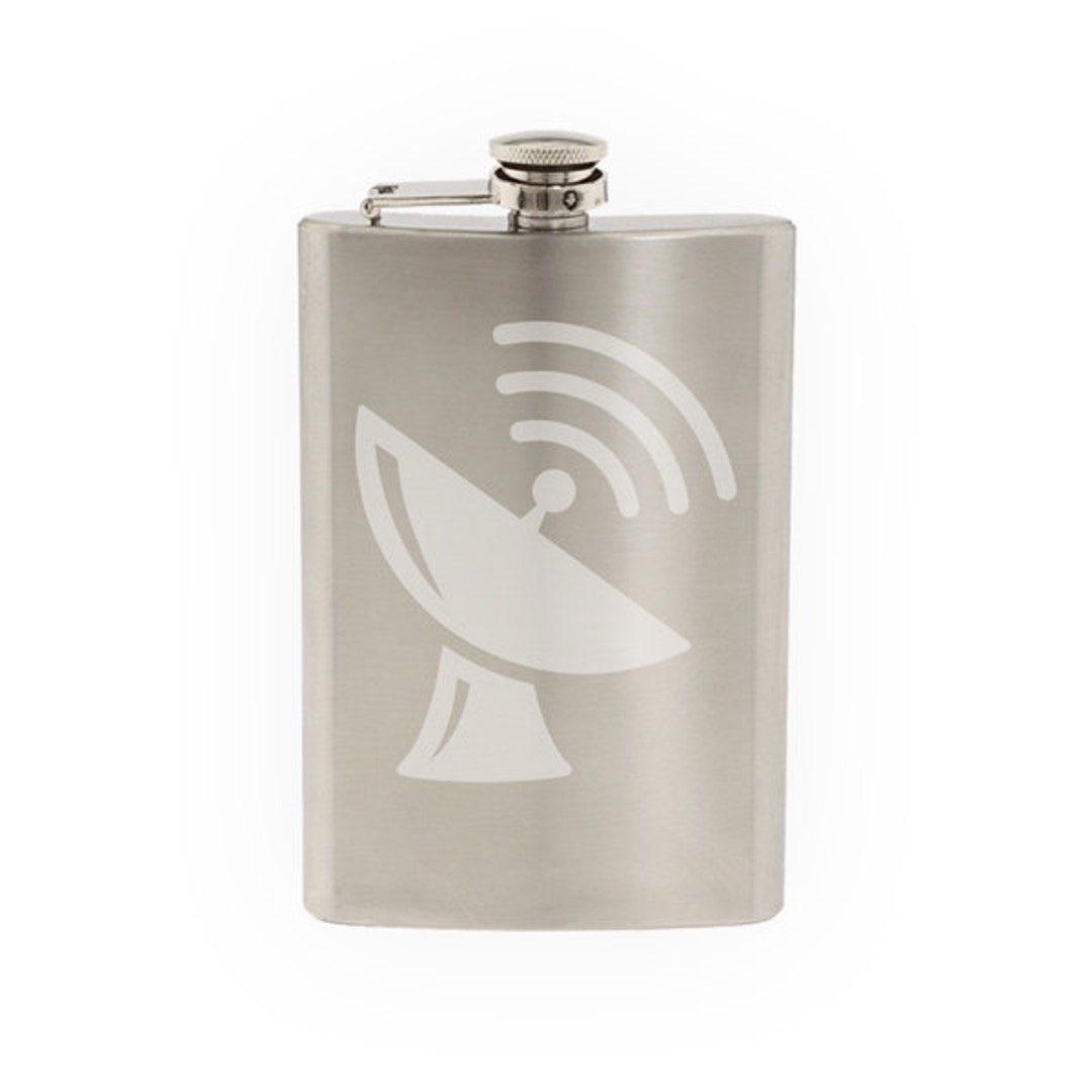 Space Icon Seti Satellite Dish Toon Extraterrestrial Etched 8 Oz ...