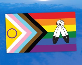 Progress Pride Flag LGBTQ POC Transgender Flag Vibrant Color Vinyl ...