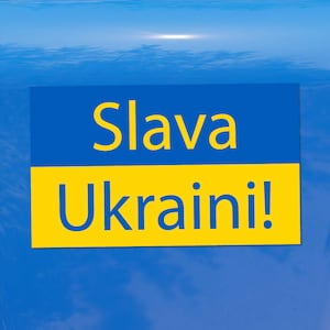 Slava Ukraini! Ukraine Ukrainian Flag - Vibrant Color Vinyl Decal ...