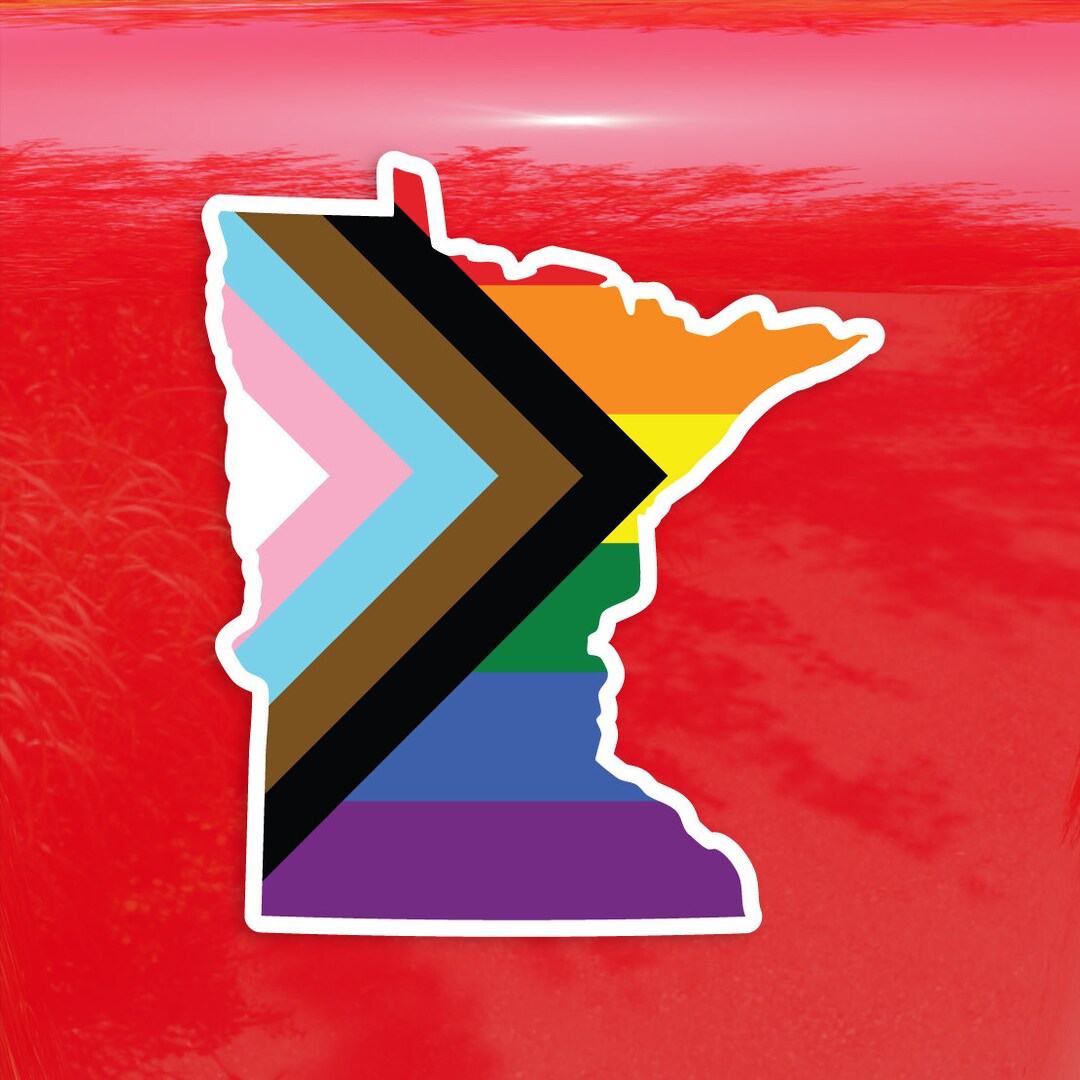 Minnesota State State Shape Progress Pride Flag LGBTQ POC Transgender ...