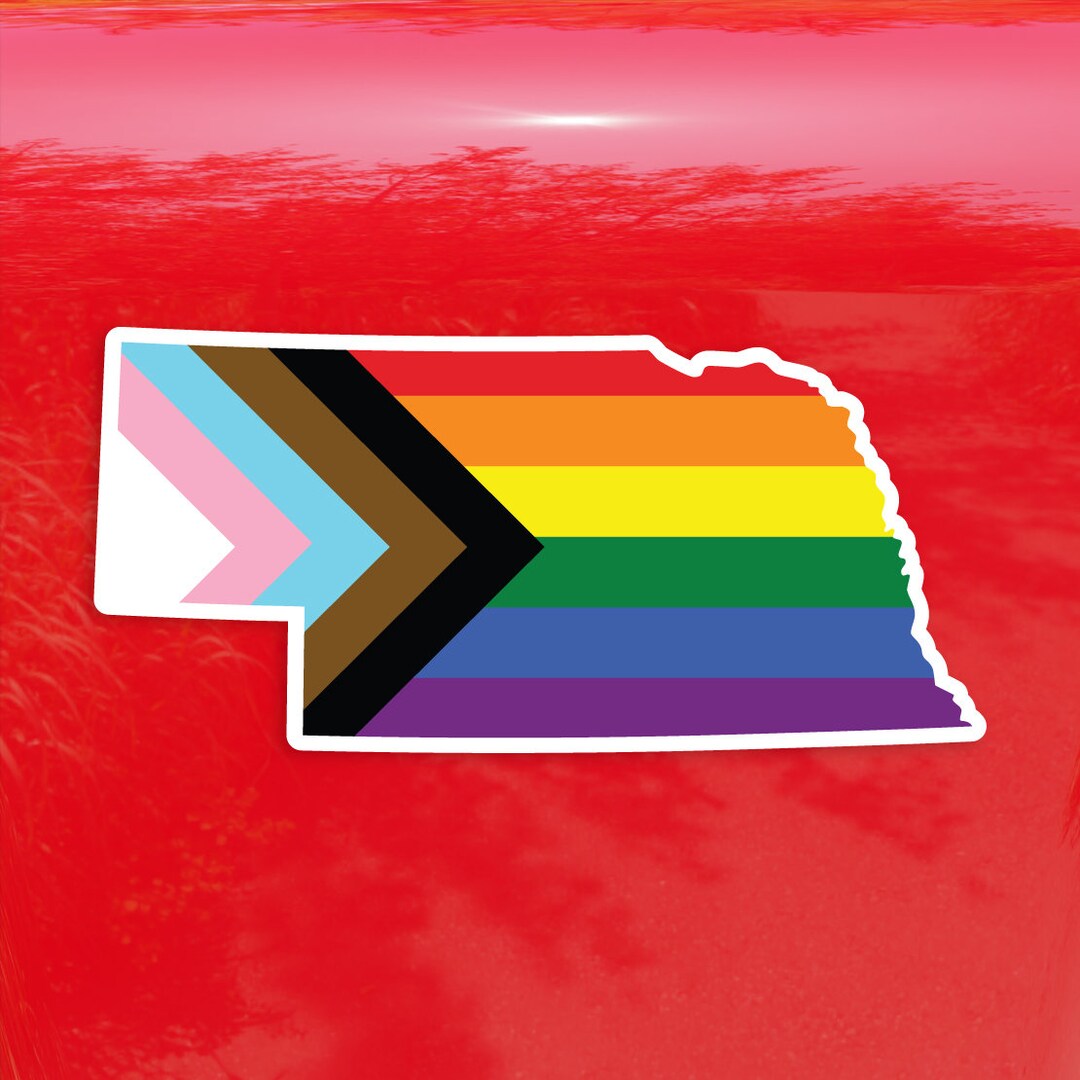 Nebraska State Shape Progress Pride Flag LGBTQ POC Transgender Flag ...