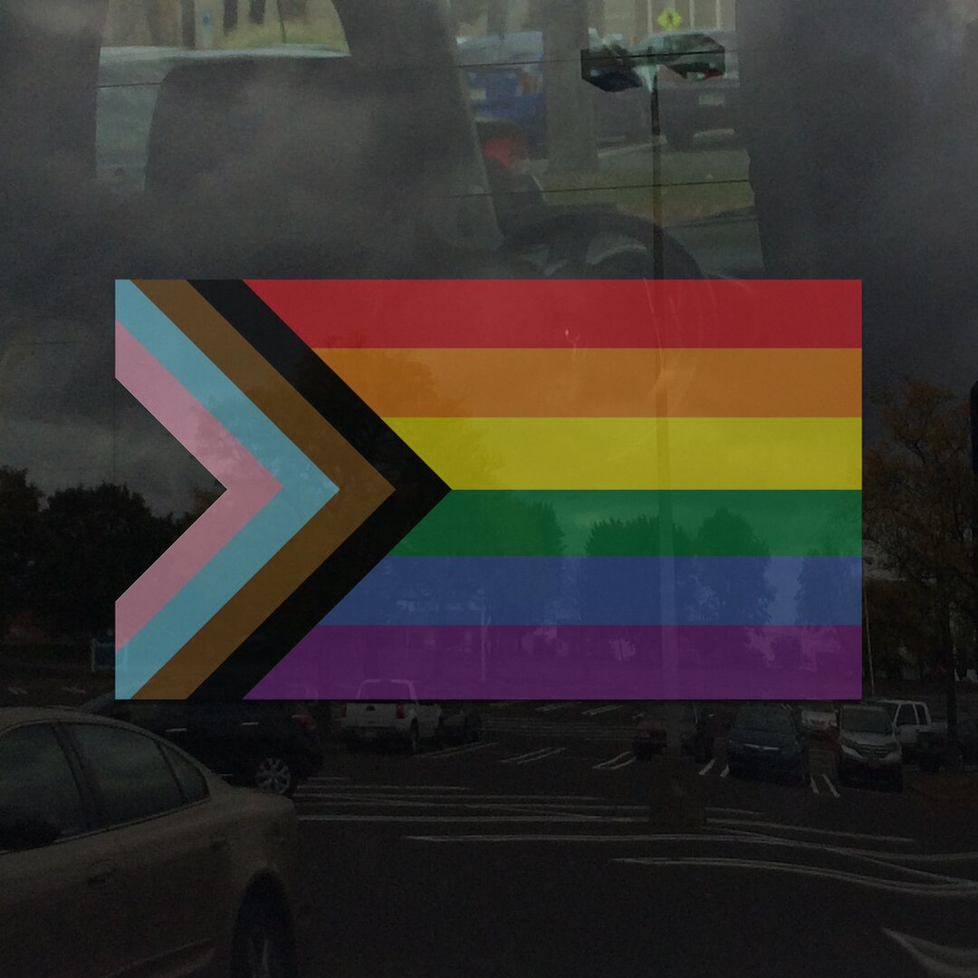 Progress Pride Flag LGBTQ POC Transgender Flag - Semi-transparent ...