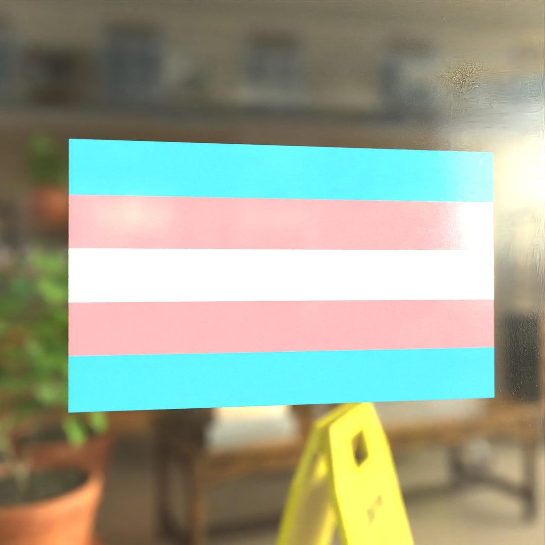 Transgender Pride Flag LGBTQ Flag - Vibrant Color Static Cling Window ...