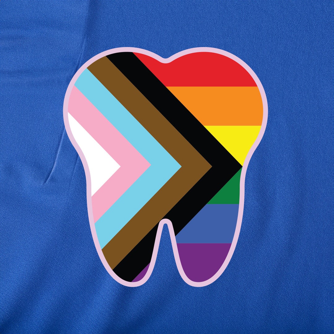 Tooth Shaped Progress Pride Flag LGBTQ Flag Dentist Office Staff Safe ...