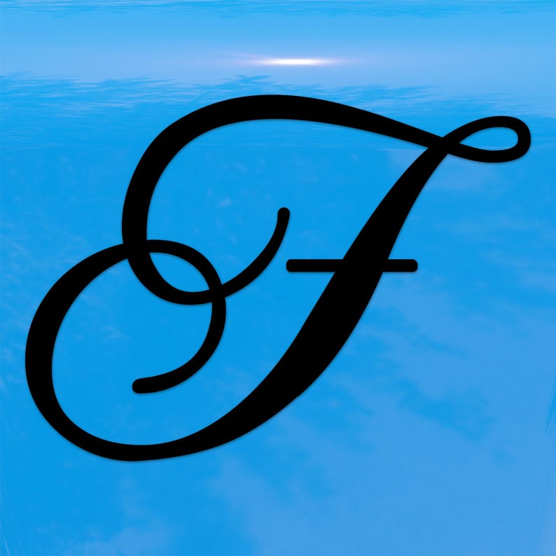Script Letter F Initial Sticker – Elegant Cursive Monogram Vinyl Decal ...