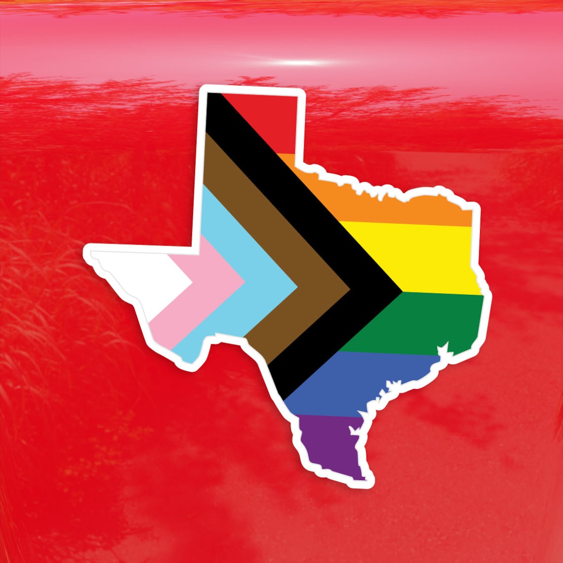 Texas State State Shape Progress Pride Flag LGBTQ POC Transgender Flag ...