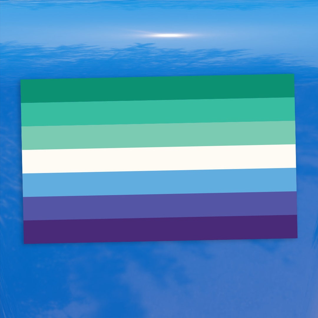 Trans Inclusive Gay Men's Pride Flag - Vibrant Color Vinyl Decal ...