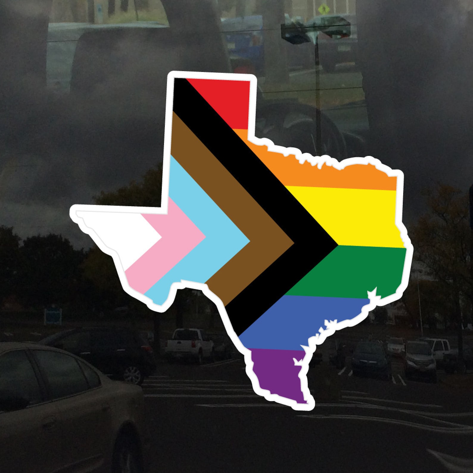 Texas State State Shape Progress Pride Flag LGBTQ POC Transgender Flag ...