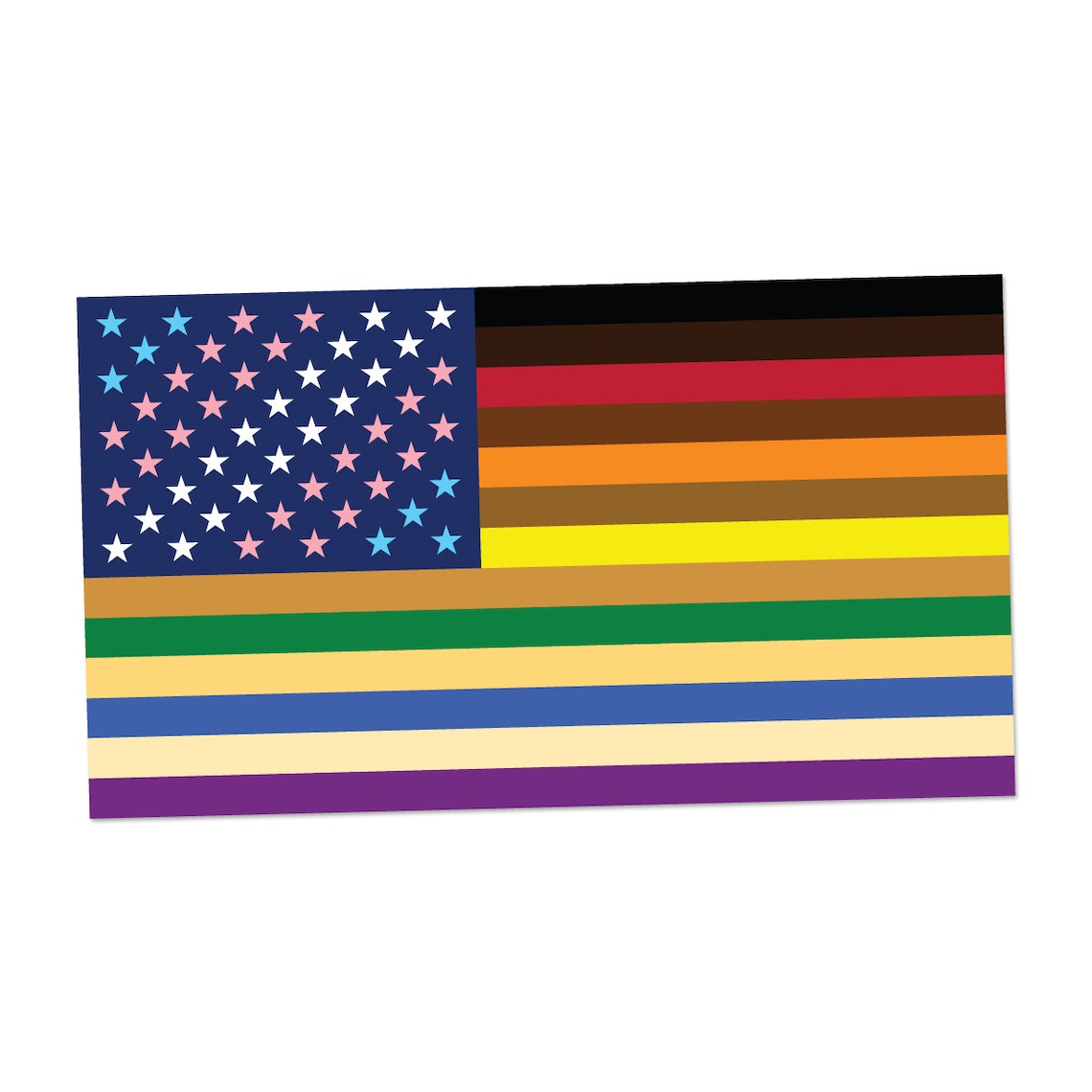 United States of America Inclusive LGBTQIA POC Skin Tones Flag | Etsy